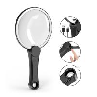 China Handheld LED Magnifier with 3X/5X/8X Magnification and 49 LED Illumination for Reading and Jewelry Appraisal for sale