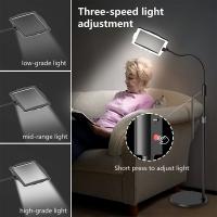 China LED Magnifier Lamp with Floor Stand Featuring Infinite Adjustment of Light Brightness 360 Degree Rotation and Large HD Lens for sale