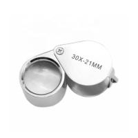 China Portable Gold Eye Loupe 30X 20X 10X Power Jewelers Magnifying Glass for Jewelry Store Magnifiers for sale
