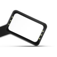 China Portable Handheld 2.5X Magnifier with High Quality PMMA Square Magnifier with LED High Light Beads for Reading and Inspection for sale