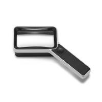 China Portable Handheld 2.5X Magnifier with High Quality PMMA Square Magnifier with LED High Light Beads for Reading and Inspection for sale