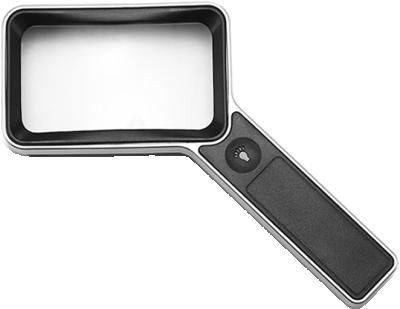 China Portable Handheld 2.5X Magnifier with High Quality PMMA Square Magnifier with LED High Light Beads for Reading and Inspection for sale