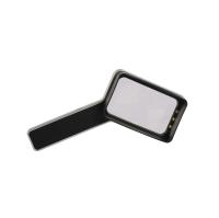 China Portable Handheld 2.5X Magnifier with High Quality PMMA Square Magnifier with LED High Light Beads for Reading and Inspection for sale