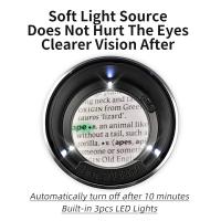 China Portable LED-lit Handheld Magnifying Glass with 5x-7x Magnification, K9 Optical Lens, and Type-C Rechargeable Design for Outdoor and Inspection Use for sale