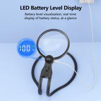 China Rechargeable 48LED Light HD Reading Stand Magnifier with 130mm Round Frame and Hanging Neck Design for sale