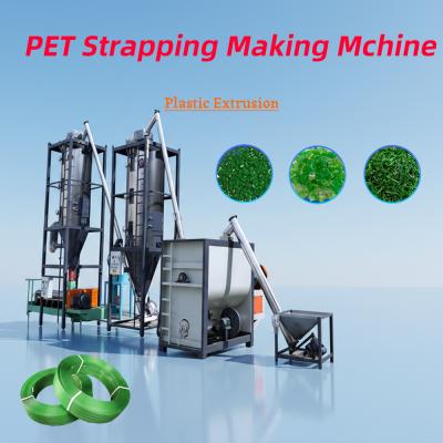 China Single Screw Extruder Strong Tension Embossed Pet Band Strap Production Line for sale