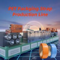 China PET Strap Making Machine Featuring Complete Production Line from Pre drying to Winding with Traction Stretching and Embossing Steps for sale