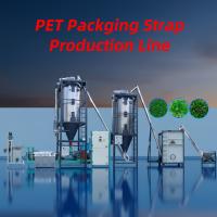 China Single Screw PET Strap Production Line with 38CrMoALA Screw Material, 250-500 KG/H Capacity, and Customizable Embossing Patterns for sale