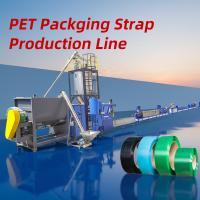 China PET Strap Making Machine Featuring Complete Production Line from Pre drying to Winding with Traction Stretching and Embossing Steps for sale