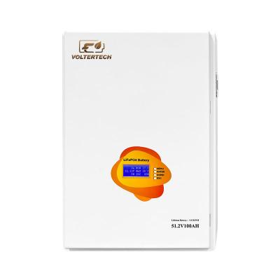 China 5.12kWh 51.2V Wall Mounted LiFePO4 Battery With Bluetooth And CAN RS485 for sale