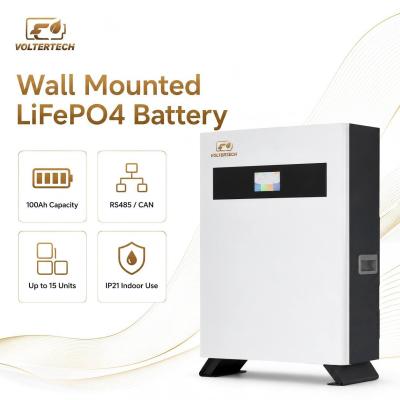 China 5.12kWh 51.2V Modular LiFePO4 Residential Energy Storage Battery for Home Solar Systems for sale