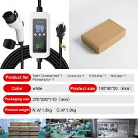 China Type 1 Portable EV Charger Level 2 16A Smart EV Charging Cable With LCD Display for sale