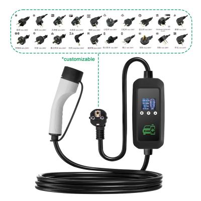 China Customized 3.5KW 16A Portable EV Charger OEM ODM Supported Type 2 EVSE with LCD Display and Safety Certification for sale
