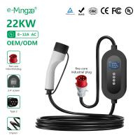 China E-mingze 32A/22KW Mode 2 Type 2 3 Phase Portable Charger For Ev Cars With App Wifi for sale