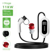 China E-mingze Mode 2 Smart Display GBT 11kw/16A 3 phase ev portable charger for sale