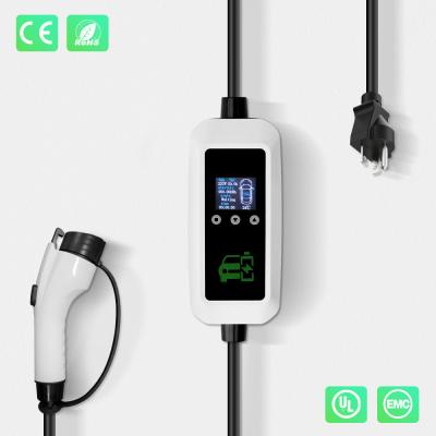 China E-mingze Mode 2 Smart Display 3.5kw /16A Type 1 5m Cable Portable Charger For Ev Cars for sale