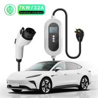 China E-mingze 7kw/32A IP65 1 Phase 5m Cable Ev Portable Charger Station With APP WIFI for sale