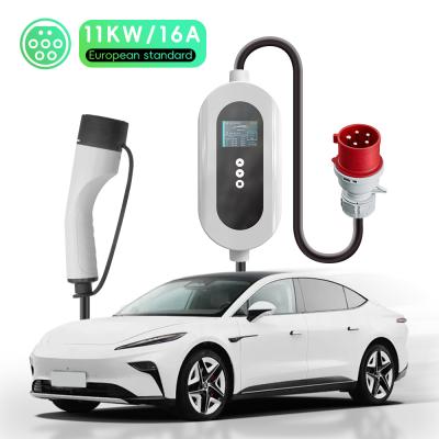 China E-mingze Mode 2 Type 2 Fast Charging 11kw/16A 5m Cable Ev Portable Charger for sale