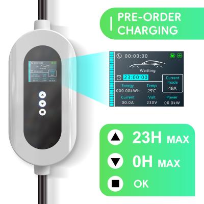 China Fast Charging Type 1 Portable Car EV Charger 11kW 48A With LCD Display for sale
