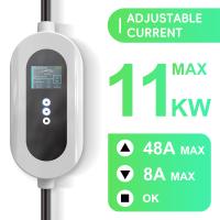 China 11kW Type 1 Portable EV Charger 48A Fast Charging With LCD Screen for sale