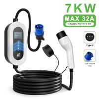 China 7kW 32A Portable EV Charger with Multiple Connector Options for Fast Charging for sale