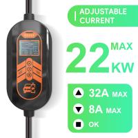 China OEM 22kW Portable EV Charger Type 2 with Smart APP Type 2 EV Charger 22kW for BYD BMW VW MG for sale