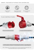 China Smart 22kW Portable EV Charger with WiFi APP Control Three Phase 22kW Portable EV Charger for Electric Cars for sale