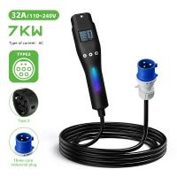 China 7kW Mode 2 Type 2 Portable EV Charger with 3pin 32A EU Industrial Plug for sale
