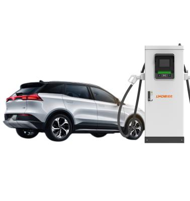 China Home Dual Port Ev Charger Station Double Gun 60kW DC380V 114A Standup for sale