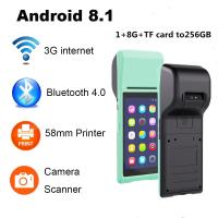 China 5.5 Inch Touch Screen display Handheld Terminal 3G Android Mini Pos Machine with Bluetooth Wifi Thermal Mini Pos Printer for sale