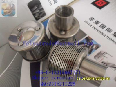 China Stainless Steel Johnson Screen Nozzle Water Filter Bottom Nozzle 0.2mm Slot 45mm Diameter for sale