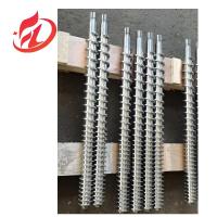 China 65mm Screw Diameter 38CrMoAl Nitriding Conical Twin Double Screw for Pet Fish Snacks Food for sale
