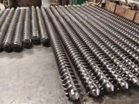 China 65mm Screw Diameter 38CrMoAl Nitriding Conical Twin Double Screw for Pet Fish Snacks Food for sale