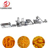 China Fully automatic extruded corn grits curls snacks food fried cheeto puff extruder small kurkure making machine for sale