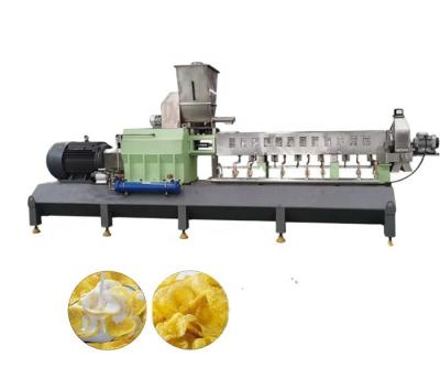 China Automatic line100-150kg/h double screw Maize Snack Food Extruder corn flakes making machine for sale