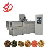 China Inverter speed adjusting Twin screw floating  fish feed food machine extruder for sale