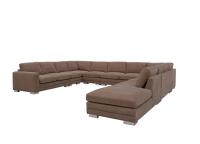China Modular 8 Piece Corduroy Sofa with Chaise Metal Legs 205cm L Shaped Sectional for sale