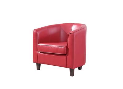 China D28 Pure Foam Red Fabric Tub Chair PU Cover Wood Leg 72cm Living Room Chair for sale