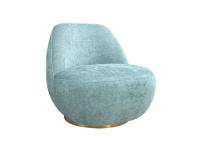 China Turquoise Foam Padded Swivel Chair Metal Base 73cm L x 82cm D Modern Upholstered for sale