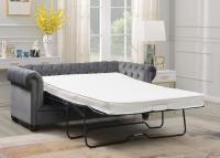 China L 200cm Fabric Sofa Bed Double Chestfield Nails Buttons Queen Size Spring Mattress for sale