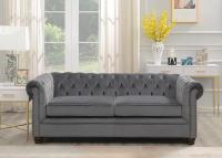 China L 200cm Fabric Sofa Bed Double Chestfield Nails Buttons Queen Size Spring Mattress for sale