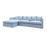 China Fabric Removable Slipcover Sofa with Feather Cushions 279cm L Shaped Sectional for sale