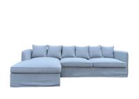 China Washable Removable Cover 3 Seater Sectional Sofa 279cm Linen Fabric for sale