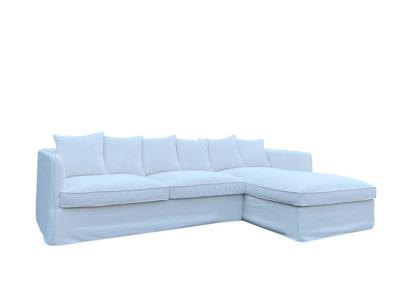 China Sectional Removable Couch Cover Ivory Washable Sofa Cover Fabric 279cm L for sale