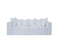 China Linen Fabric Removable Cover Sofa 220cm Washable Couch Feather Cushions White for sale