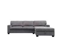 China Charcoal Multi Purpose Sofa Bed Fabric Sofa Bed With Spring Mattress 263cm for sale