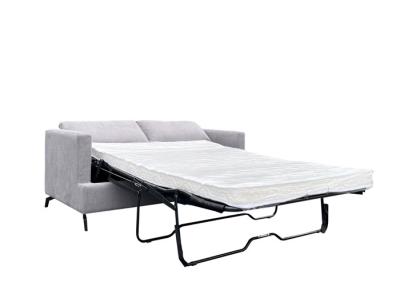 China Light Gray Fabric Pull Out Sofa Bed with 12cm Mattress Thickness 177cm Length for sale