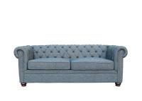 China Chestfield Grey Fabric Sofa Bed with Spring Mattress 200cm L x 90cm D for sale