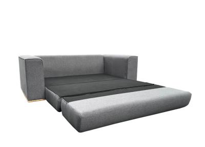 China Folding Fabric Sofa Bed with Foam Bedding Dark Gray 205cm Wood Base for sale