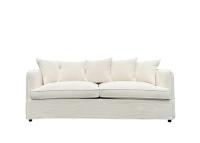 China Linen 2 Seater Sofa Bed with Removable Covers 95cm Width Washable Ivory for sale